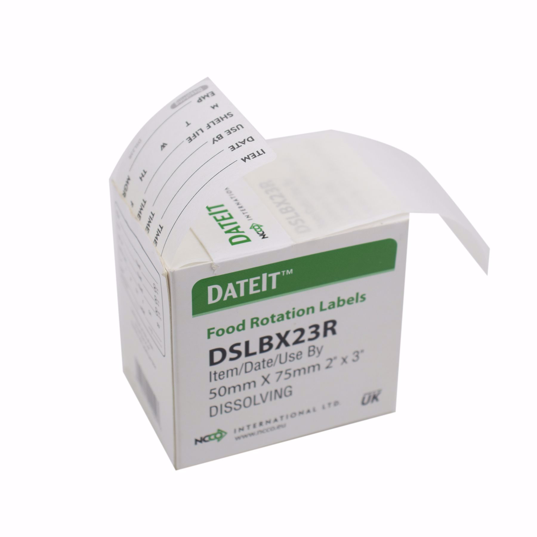 NCCO International Limited. 50mm (2") English Dissolving Label Kit ...