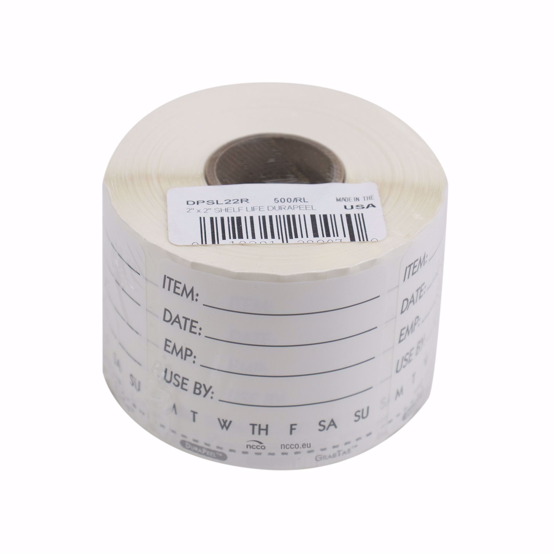 NCCO International Limited. 50mm (2") English DuraPeel Shelf Life Label