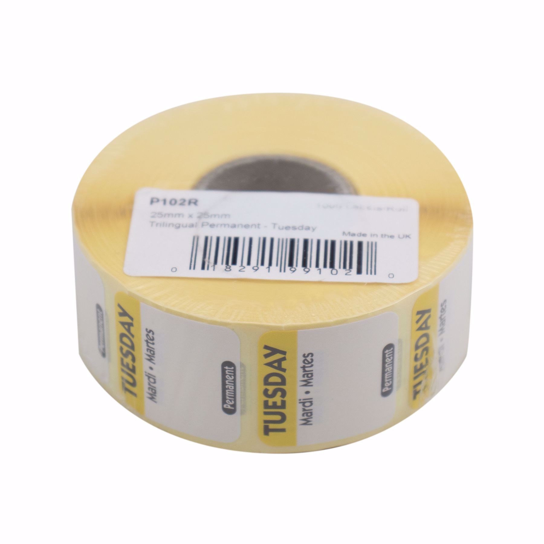 NCCO International Limited. 25mm (1″) Trilingual Permanent Labels - Tuesday