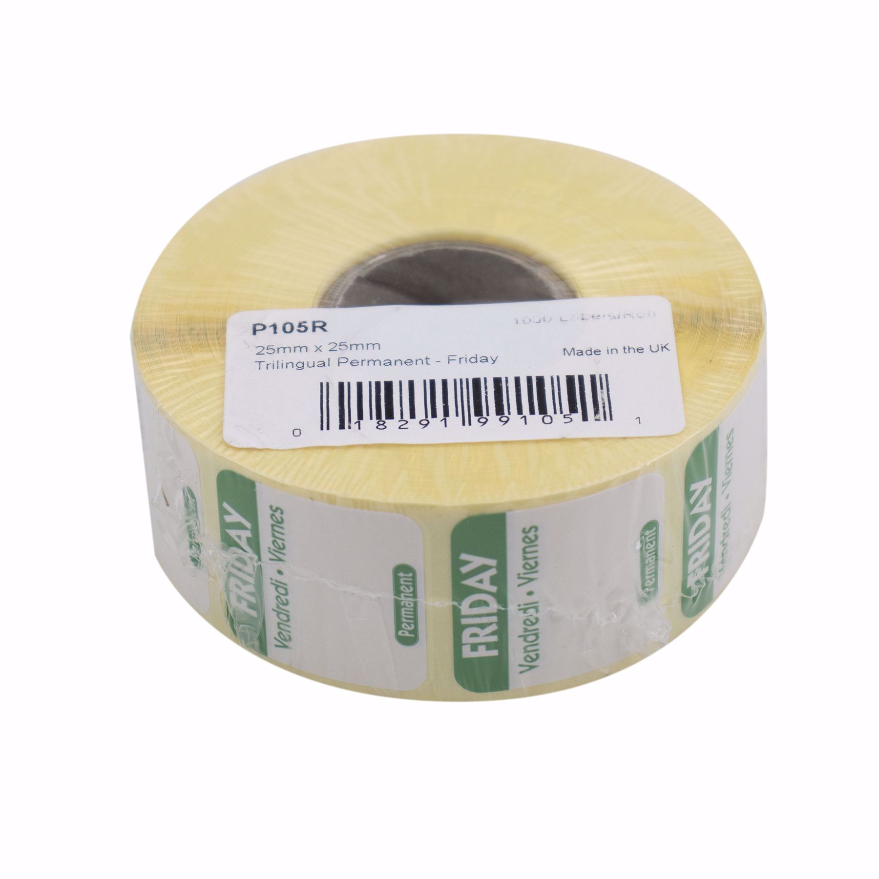 NCCO International Limited. 25mm (1″) Trilingual Permanent Labels - Friday