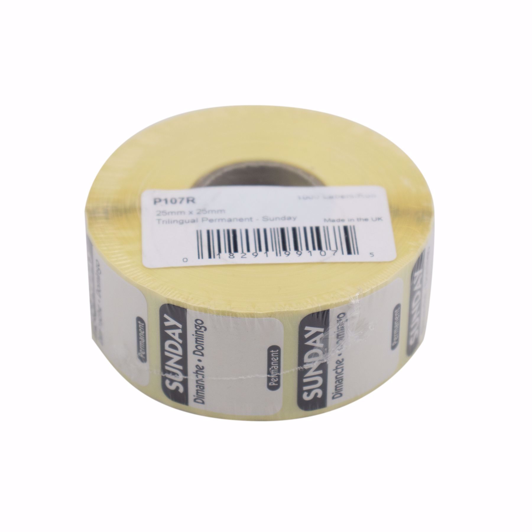 NCCO International Limited. 25mm (1″) Trilingual Permanent Labels - Sunday