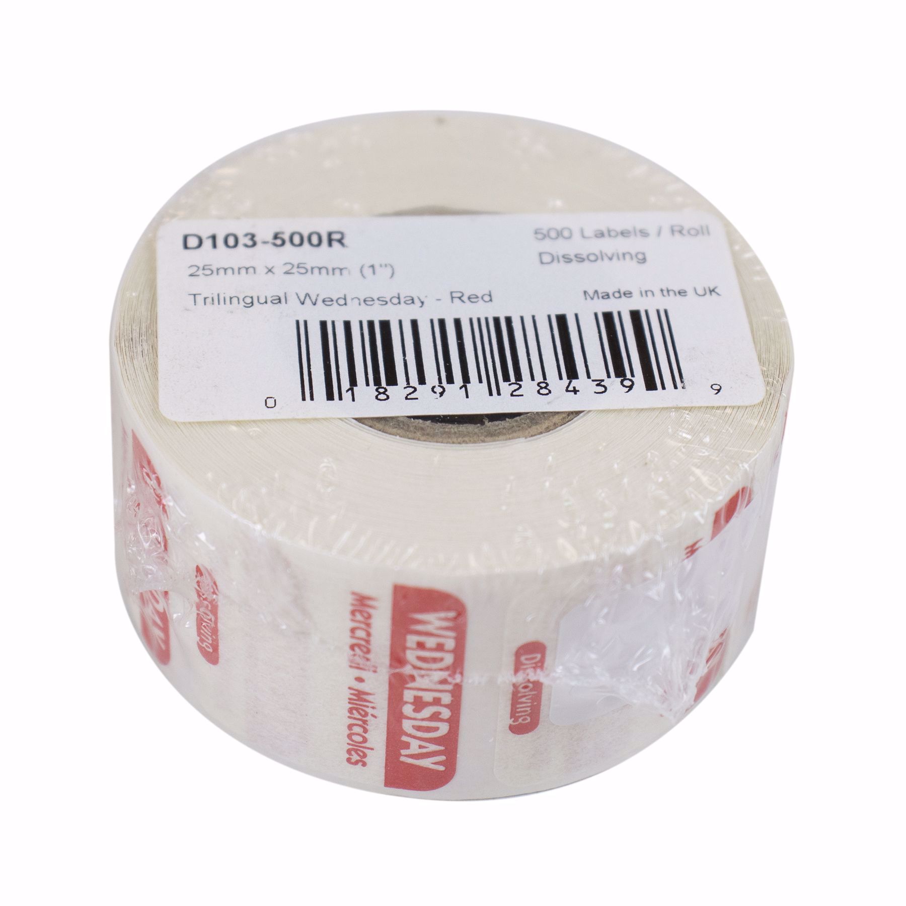 NCCO International Limited. 25mm Trilingual Wednesday Dissolving Labels ...